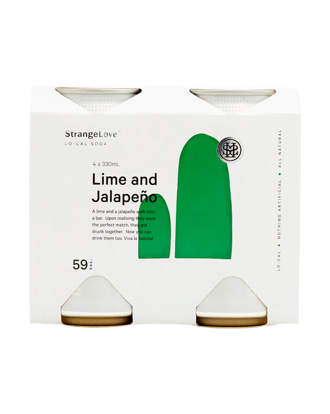 Lime & Jalapeno Lo-Cal Soda 330ml Cans x24 – StrangeLove Beverage Co